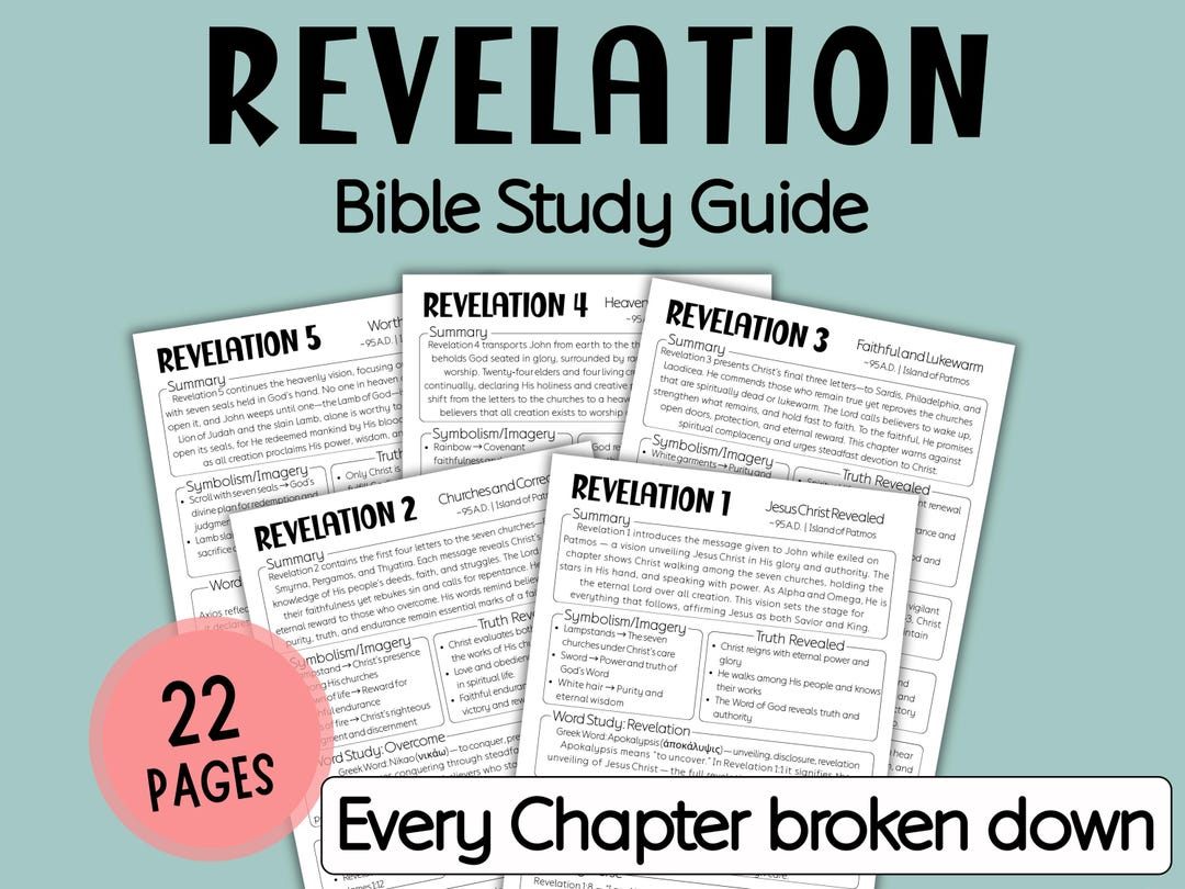 Book of Revelation Bible Study Guide, Bible Study Resource, Bible Verse ...
