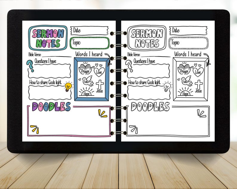 Sermon Notes Worksheet Printable for Kids - Bible Study Note Taking ...