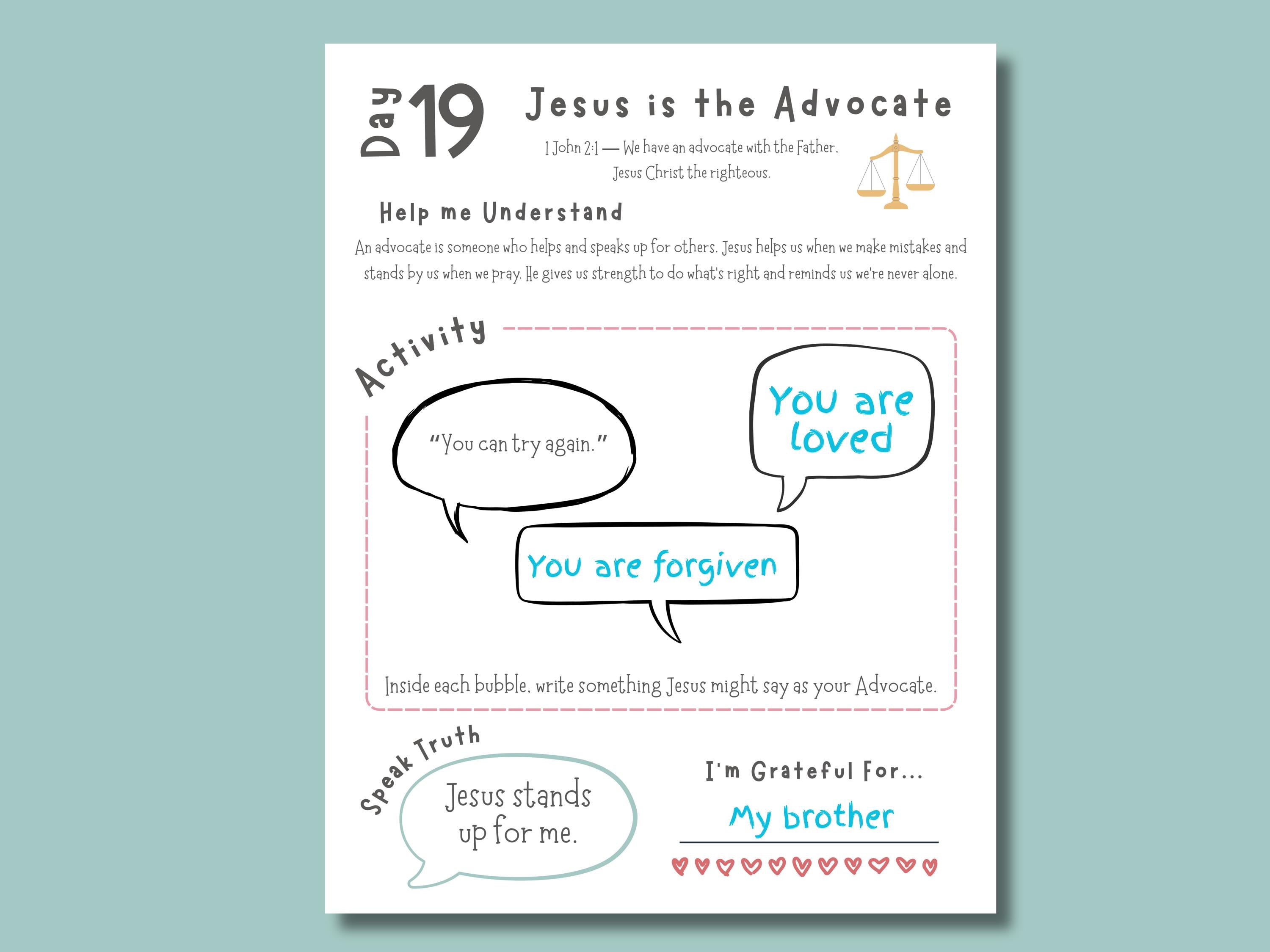 Bible Verse Advent Calendar Printable for Kids, 25 Names of Jesus Study ...