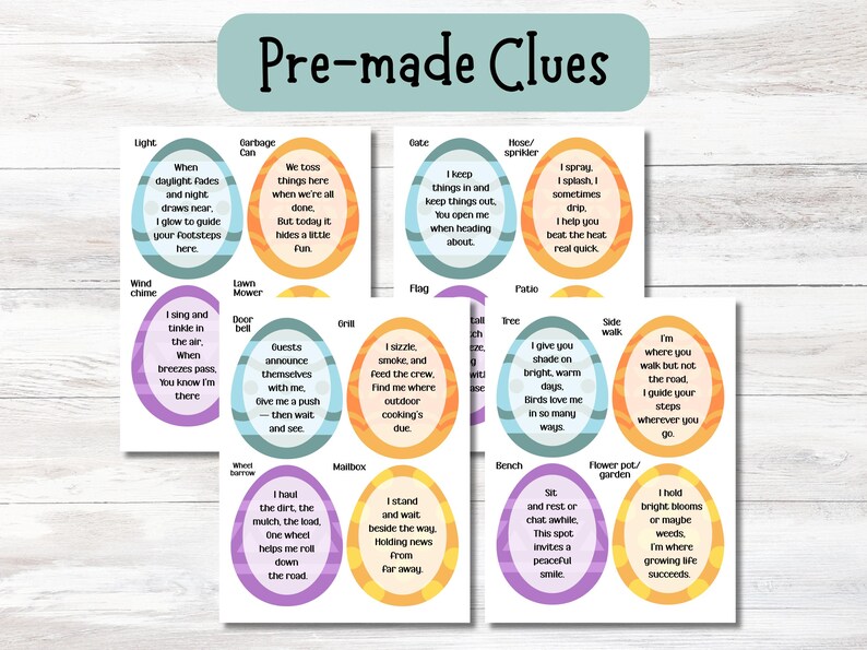 Outdoor Easter Scavenger Hunt for Teens & Adults, Premade Outdoor ...