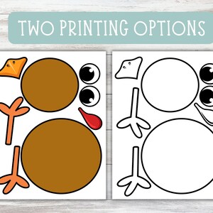 Turkey Craft Printable, Kids Thanksgiving Activity, DIY Turkey Coloring ...
