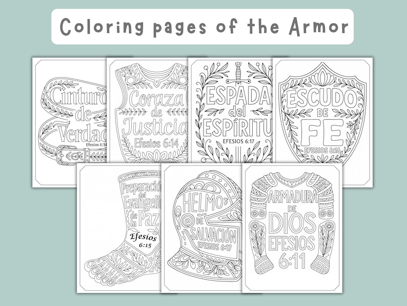 Spanish Armor of God Wall Art Printable, Bible Verse Printable ...
