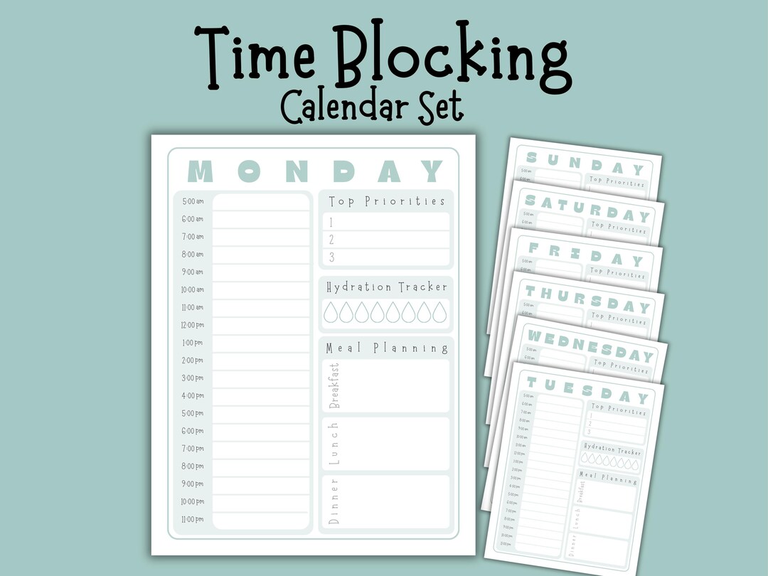 Time Blocking Daily Printable, Weekly Task Manager, Simple Planner ...