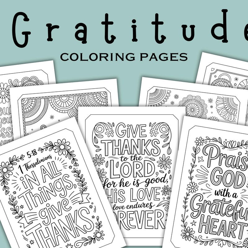 Coloring Pages Gratitude - Etsy