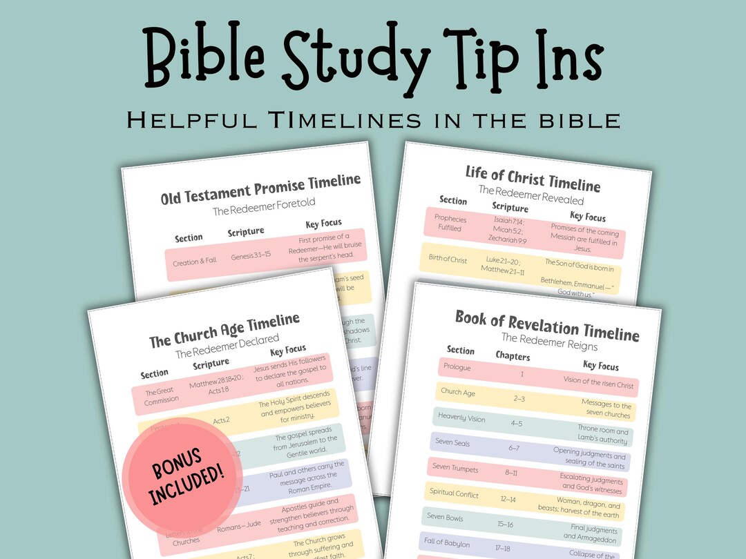 Bible Tip Ins Printable, Bible Timeline, Bible Study Guide, Verse ...