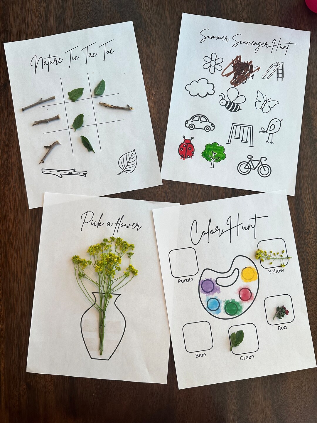 Summer Fun Activity Pack for Kids and Toddlers. Nature Tic Tac Toe ...