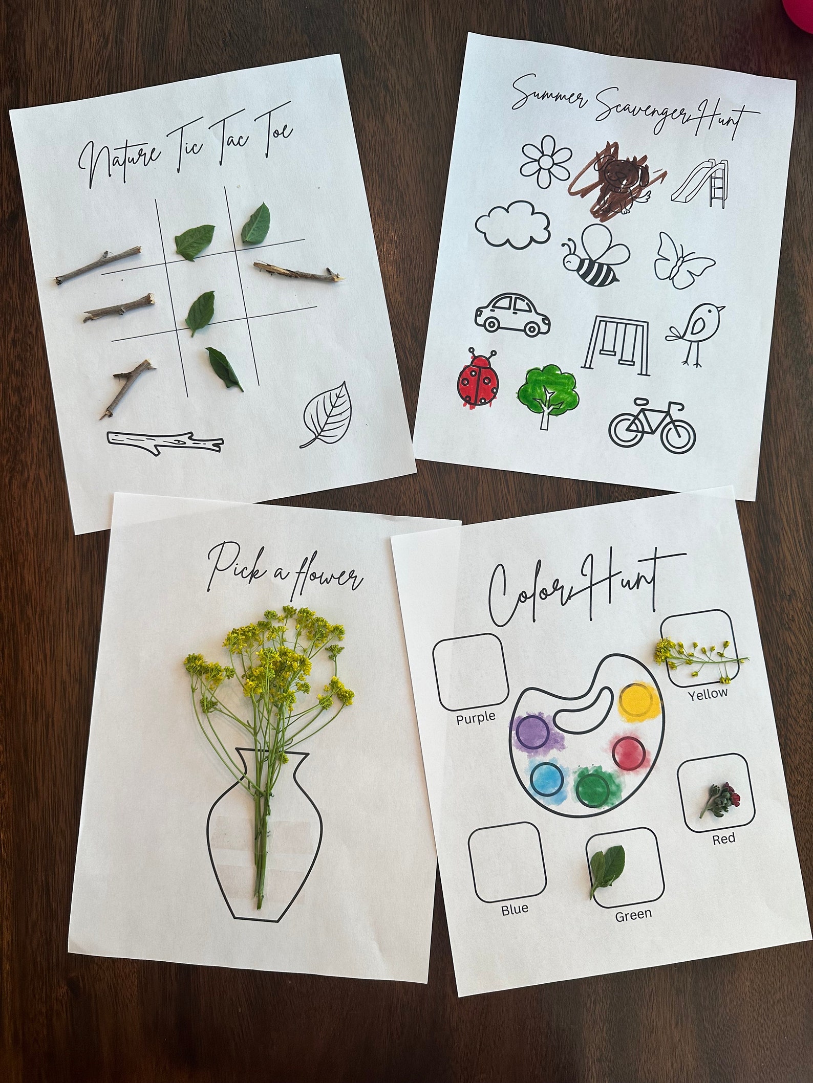 Summer Fun Activity Pack for Kids and Toddlers. Nature Tic Tac Toe ...