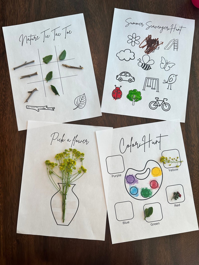 Summer Fun Activity Pack for Kids and Toddlers. Nature Tic Tac Toe ...