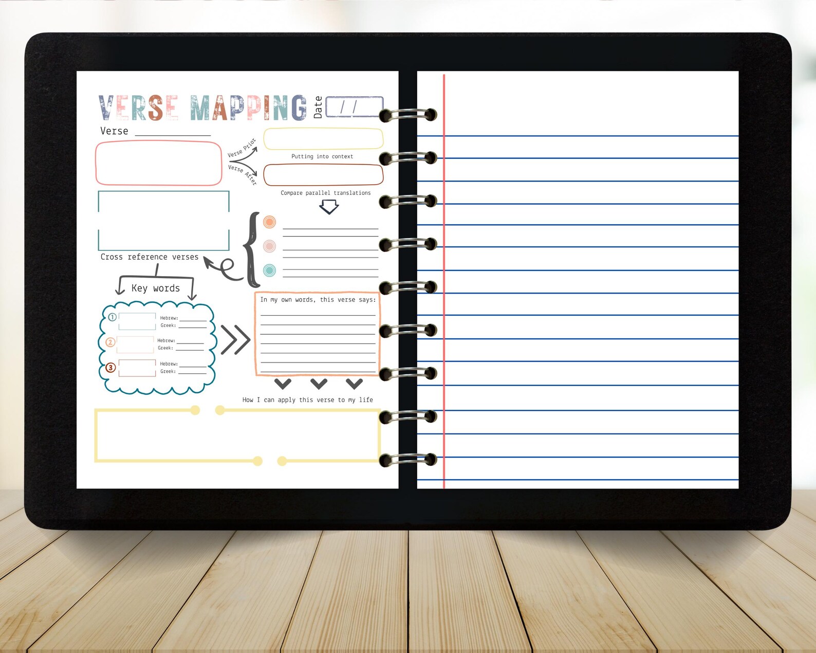 Bible Verse Mapping Printable, Bible Study Guide and Template for Daily ...