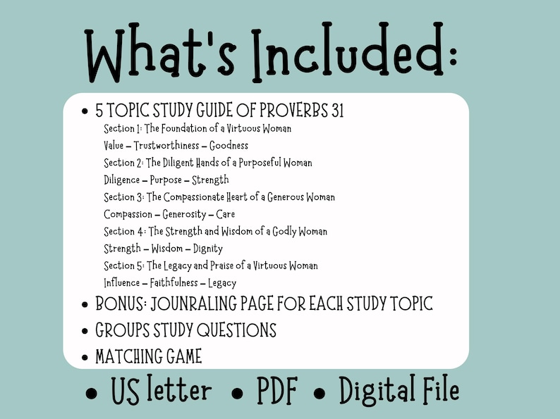 Bible Study Proverbs 31, Printable Bible Study Guide, Women’s Ministry ...