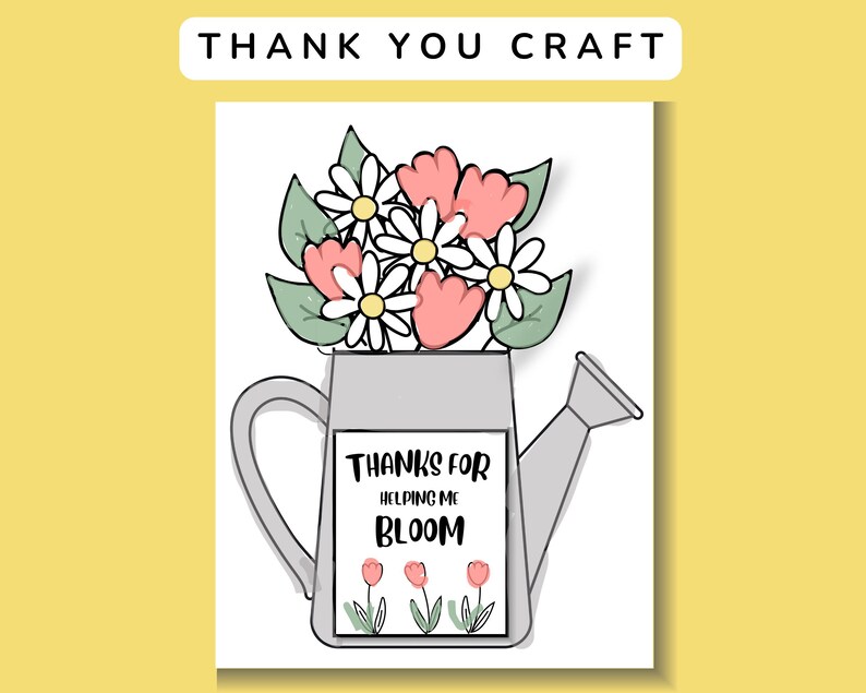 Thanks for Helping Me Bloom Craft – Printable Gift for Teacher, Mom, or ...