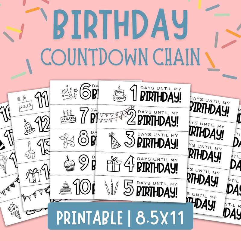 Birthday Countdown Calendar for Kids - Etsy