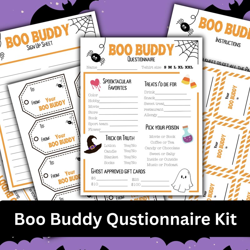 Boo Buddies Questionnaire - Etsy