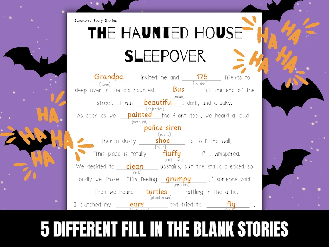 Printable Halloween Fill in the Blank Stories – Funny Halloween Game ...