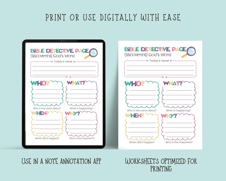 Kids Bible Study Detective Page Printable – Daily Bible Study Journal ...