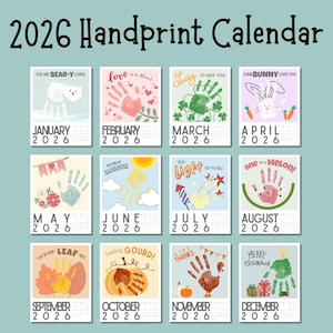 2026 Handprint Calendar, DIY Handprint Art for Kids, Preschool ...