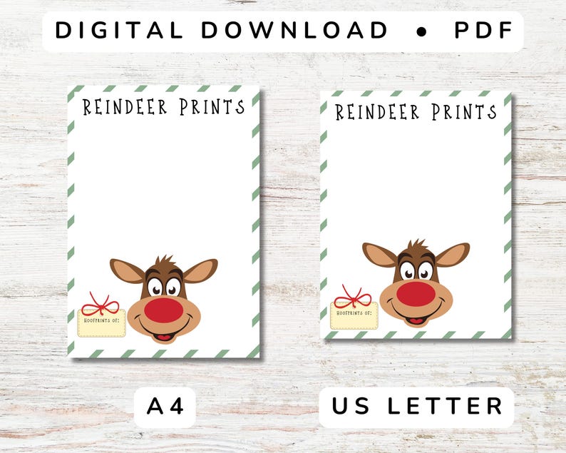 Reindeer Handprint Craft Printable, Kids Christmas Handprint Art ...