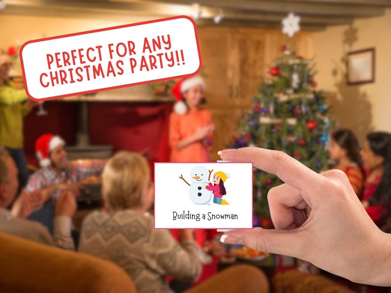 Christmas Charades Printable Game – 36 Holiday Charade Cards (color ...