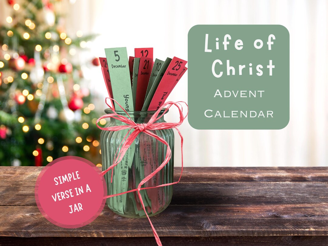 Bible Based Advent Calendar Printable | 25 Days of Bible Verses on the ...