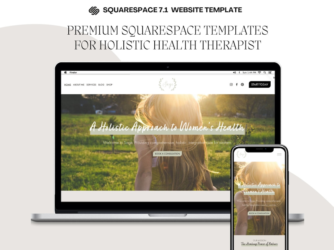Holistic Health Practice & Wellness Squarespace Website Template | Sage ...