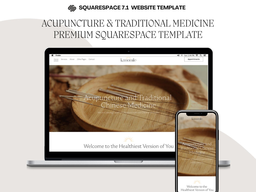 Acupuncture & Wellness Squarespace Website Template | Kamomile - Etsy