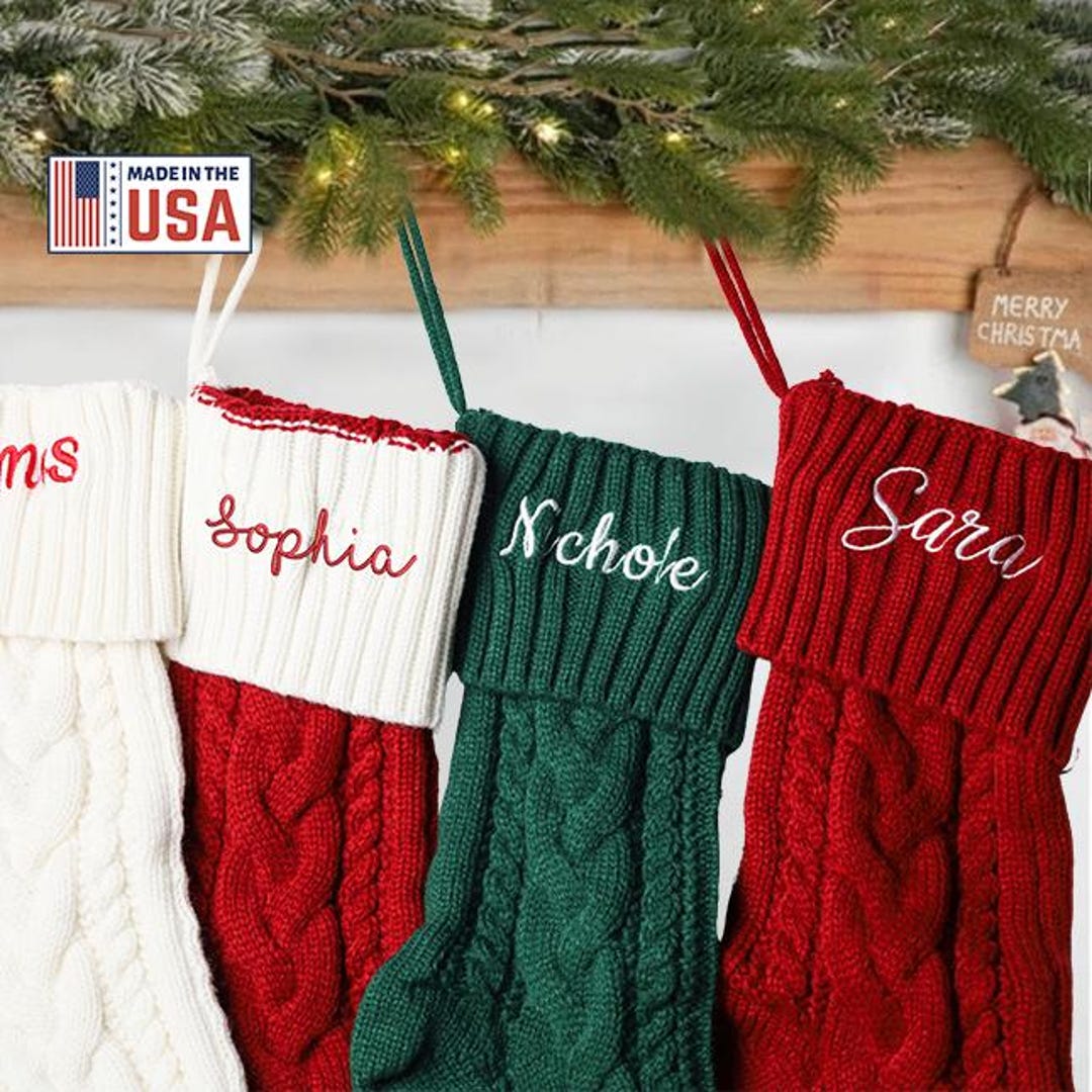 Custom Embroidered Name Stockings, Family Christmas Stockings ...