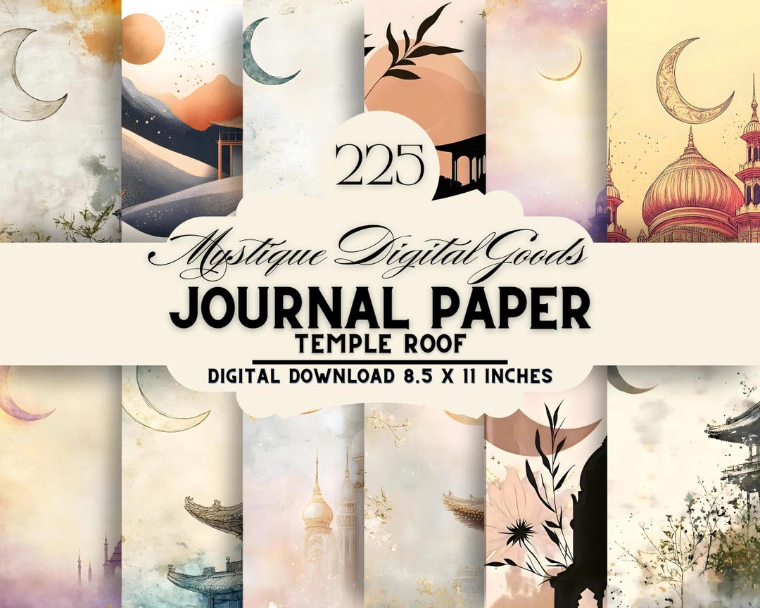 Digital Paper, Temple Roof - Journal Paper, Scrapbooking, Meditation ...