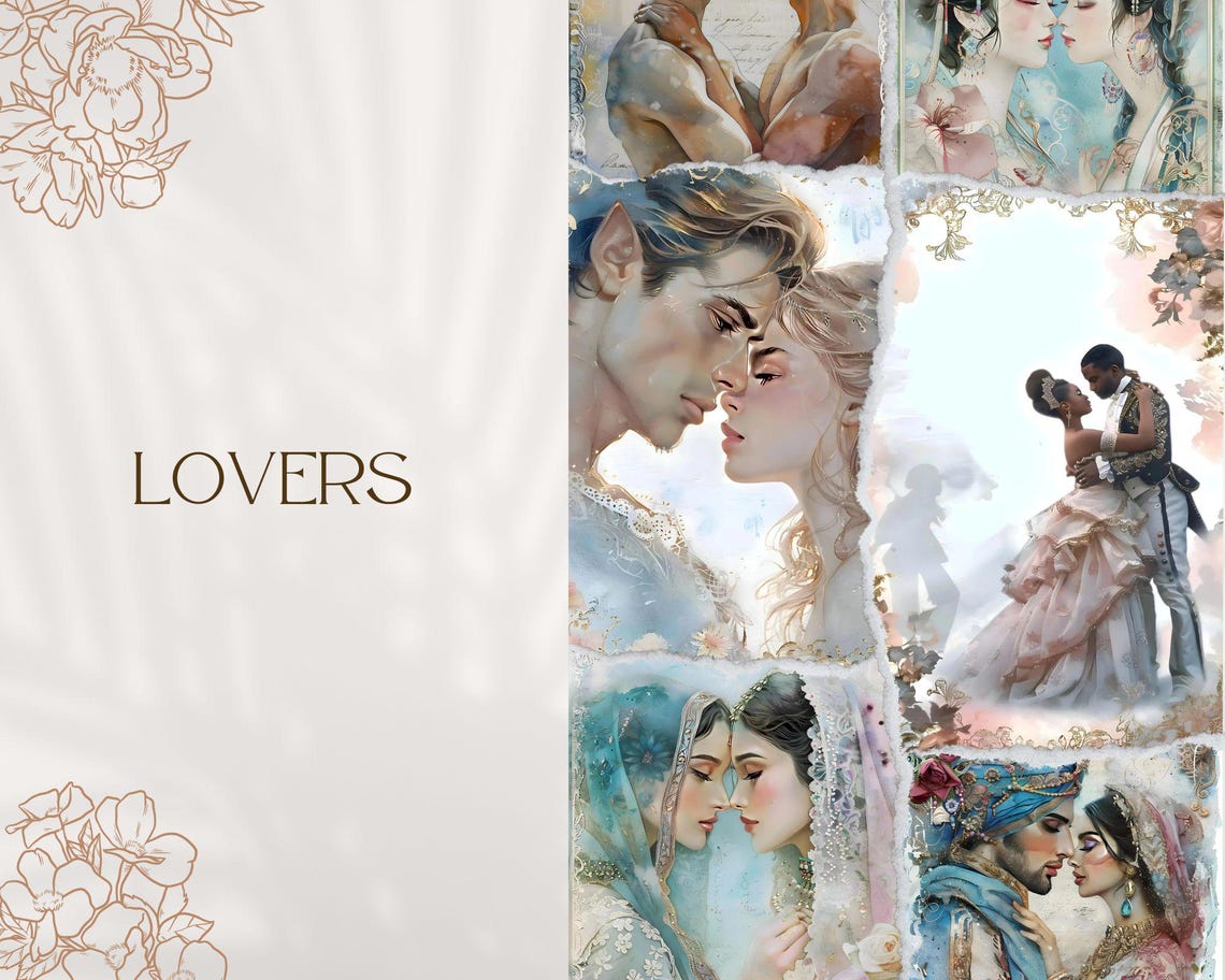 Digital Paper, Lovers, Scrapbook, Love, Romantasy, Diverse, Beautiful ...