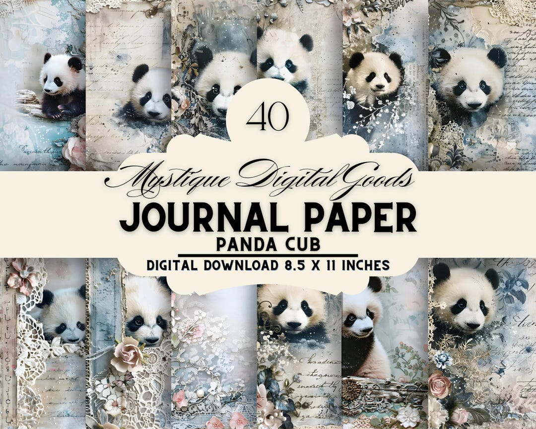 Digital Paper, Panda Cub, Scrapbook, Celestial, Animals, Cute ...