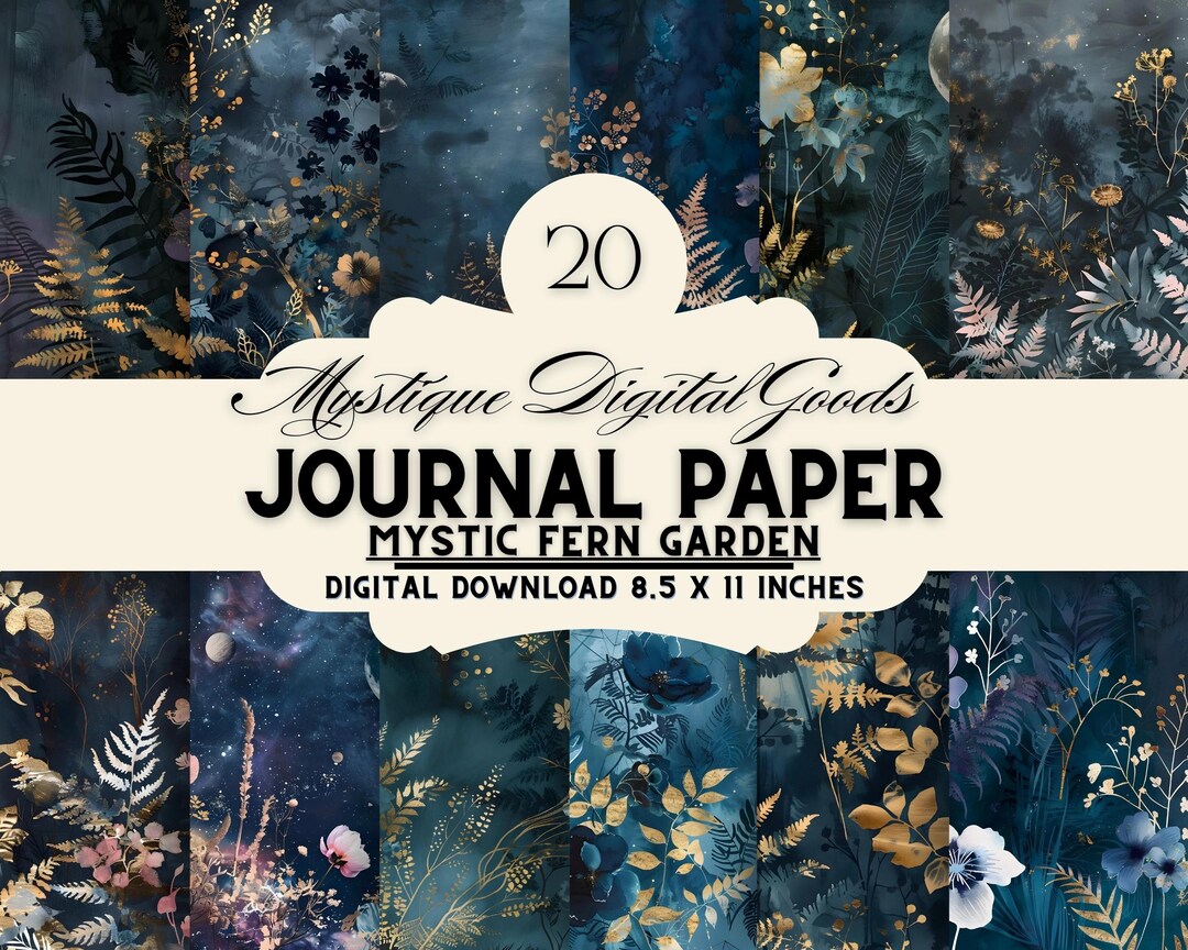 Journal Paper, Mystic Fern Garden, Instant Download, Scrapbooking ...