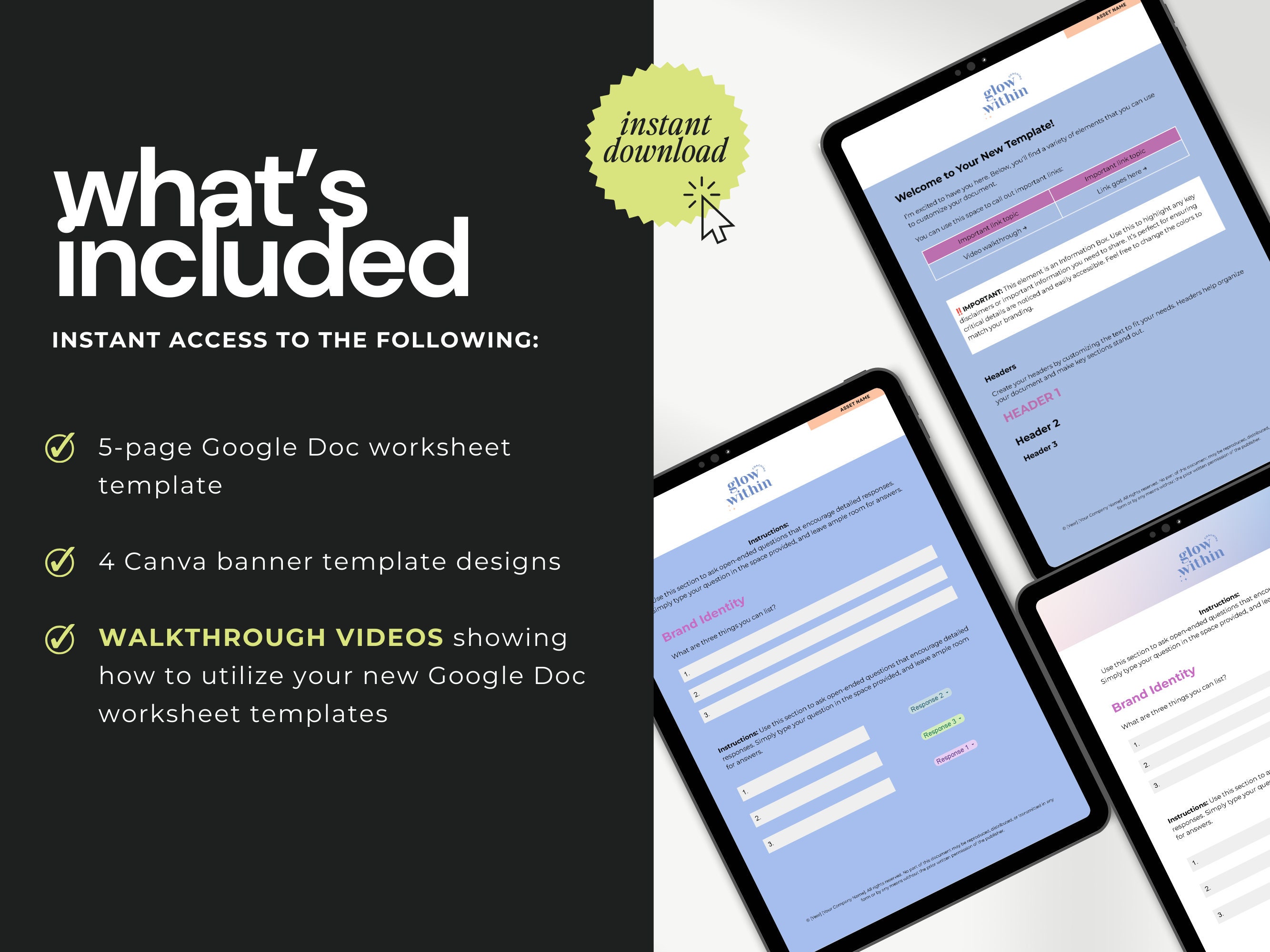 Google Docs Workbook Template | Canva Ebook Template | Course Creator ...
