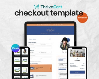 Simple Thrivecart Checkout Template | Course Sales Page | Ebook Template | Editable Canva Assets ...