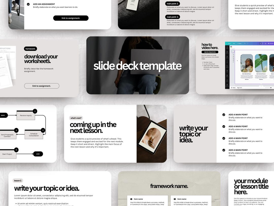 Online Course Presentation Slide Deck | Canva Slide Deck Template ...