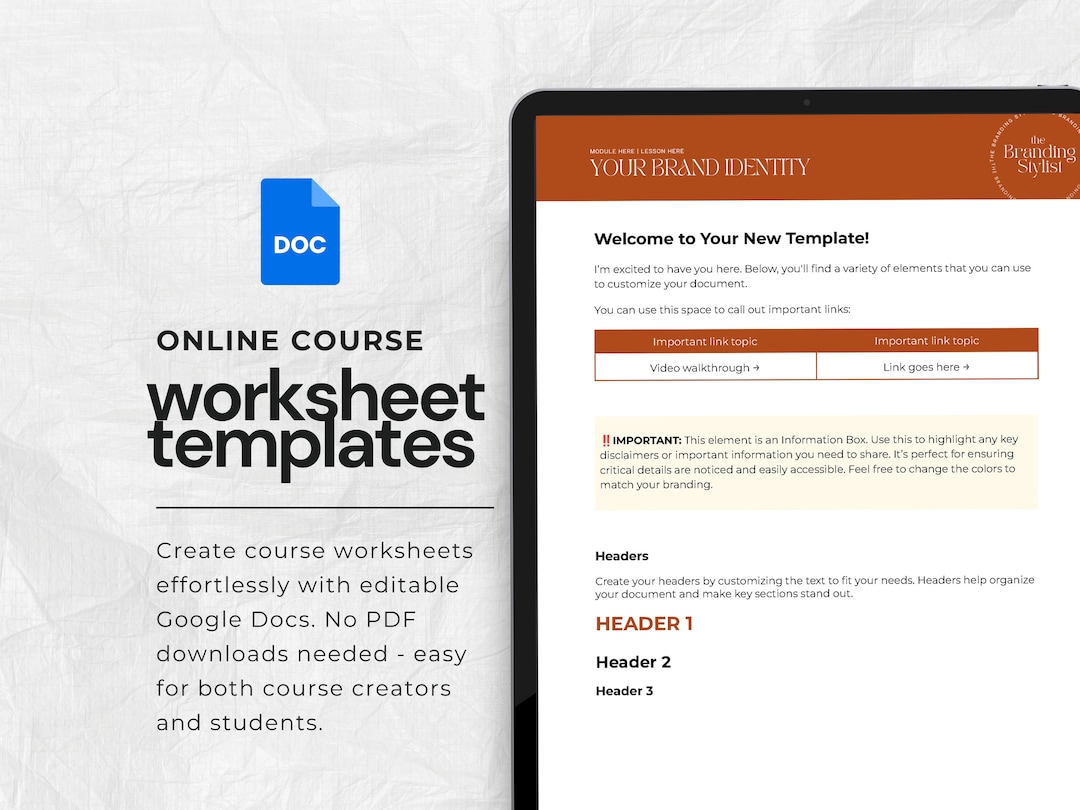 Google Docs Workbook Template | Canva Ebook Template | Course Creator ...