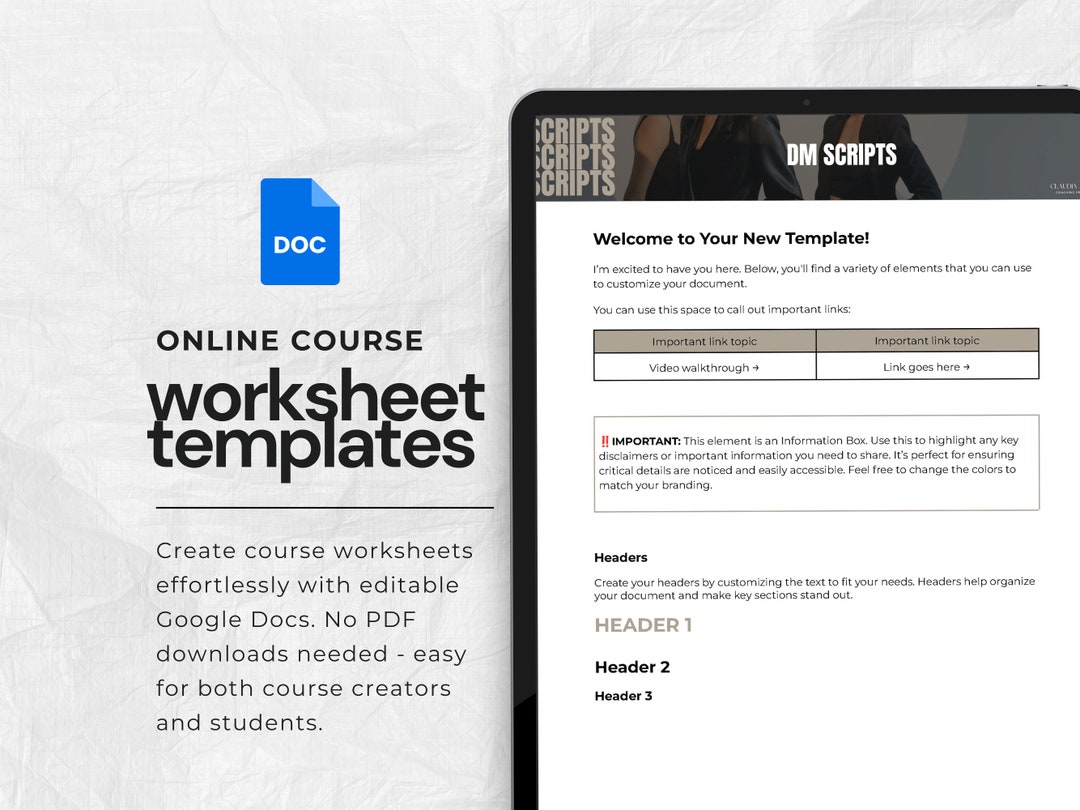 Google Docs Workbook Template | Canva Ebook Template | Course Creator ...