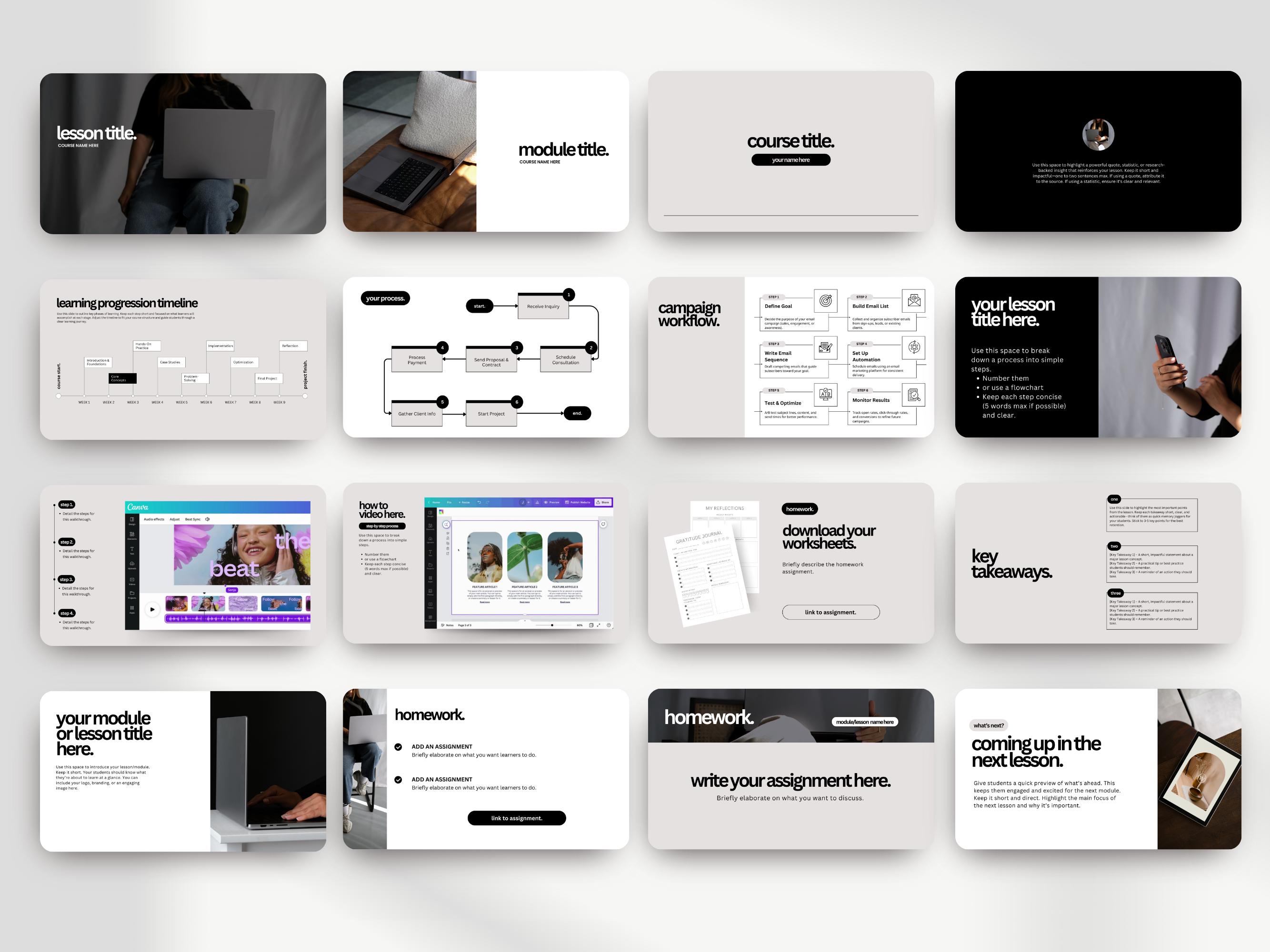 Online Course Presentation Slide Deck | Canva Slide Deck Template ...