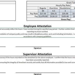 Excel Employee Timesheet Template: Auto Calculate Overtime (printable ...