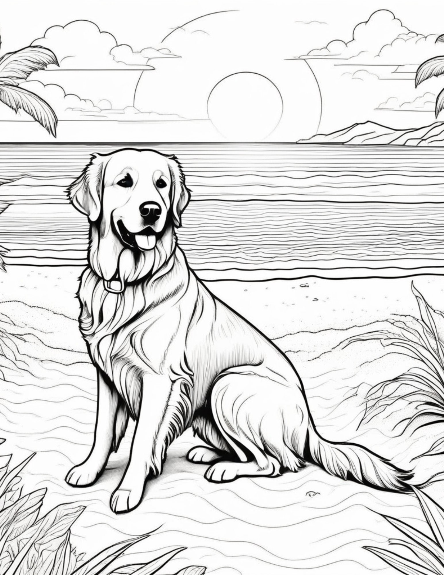 Golden Retriever Coloring Book - Etsy