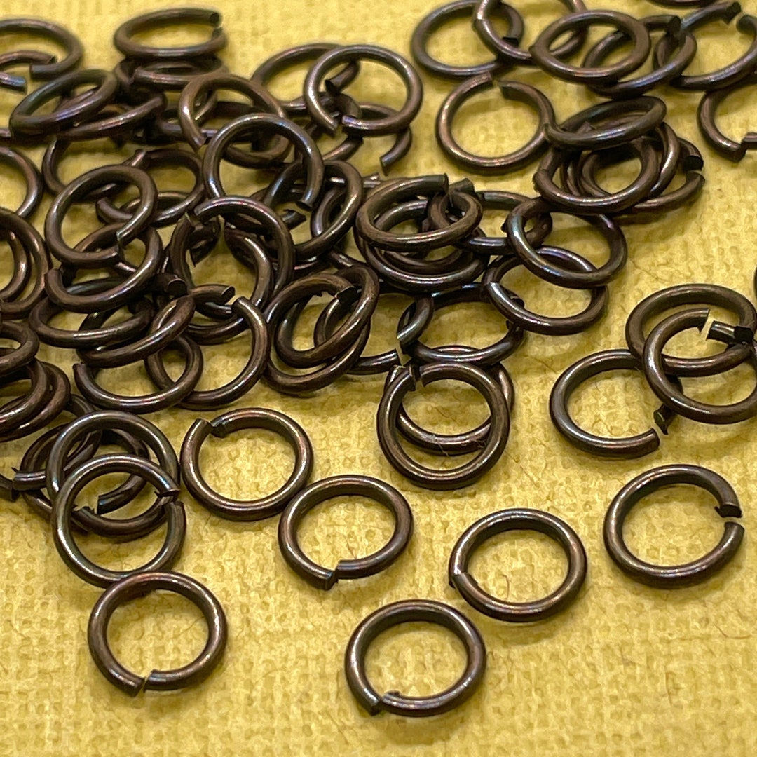 7mm X 1mm Brass Jump Rings / 18g / Hand Antiqued / Brass Ring / Antique ...