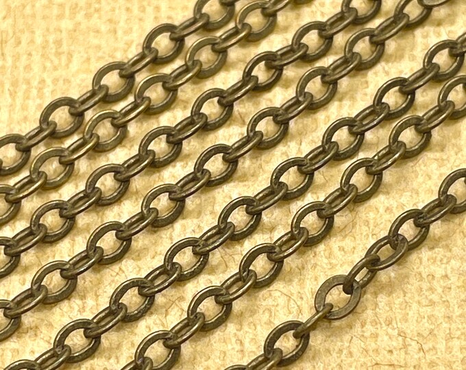 10 Feet Antique Bronze Plated Cable Chain: Solid Brass Necklace Chain ...