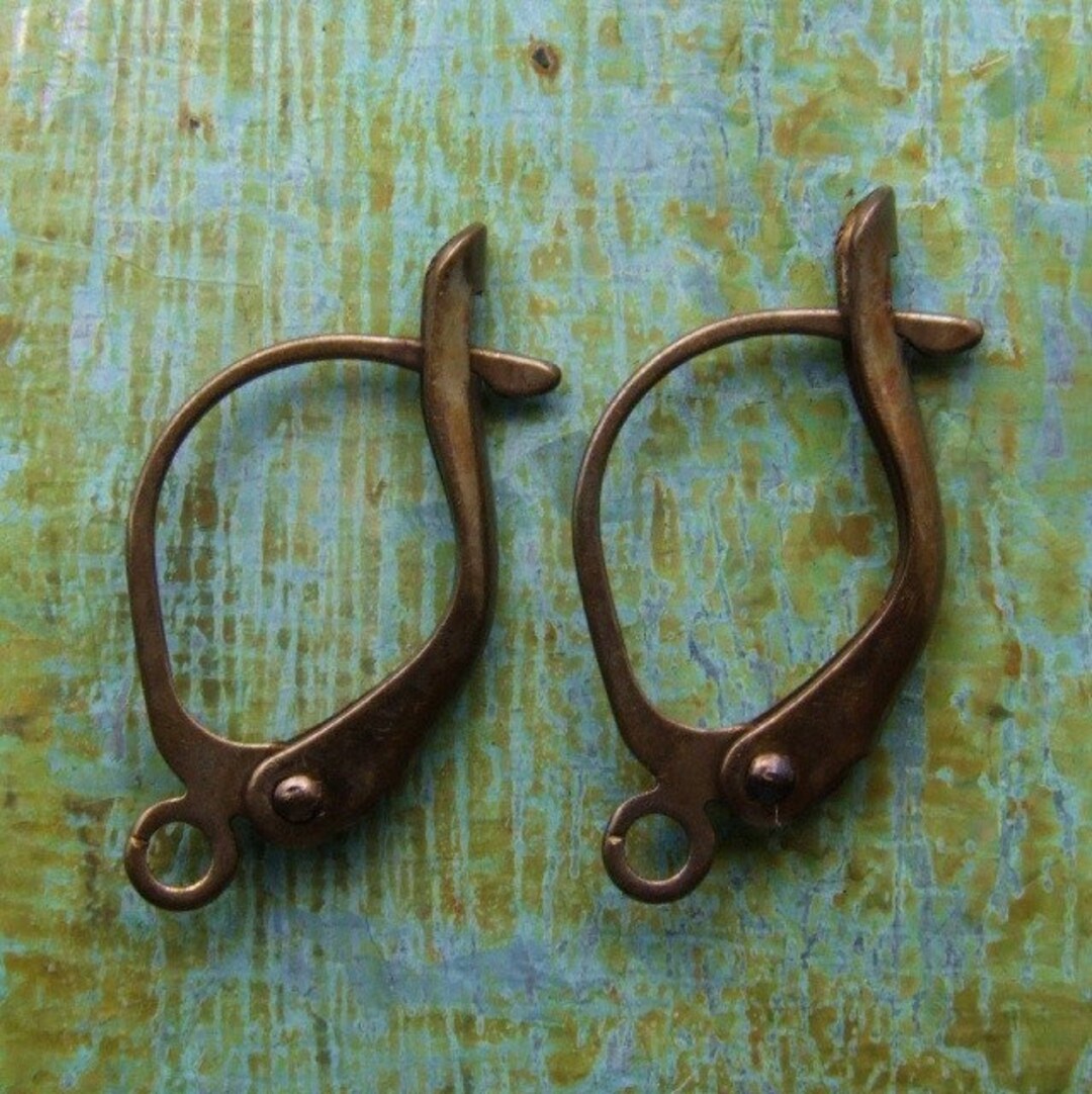 Hand Antiqued Brass Lever Back Ear Wires: Vintage Style, 12 Pairs - Etsy