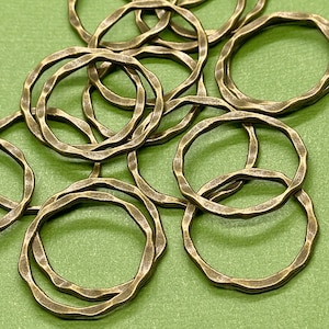 22mm Hammered Antique Bronze Rings / Linking Rings / Connectors / Links ...