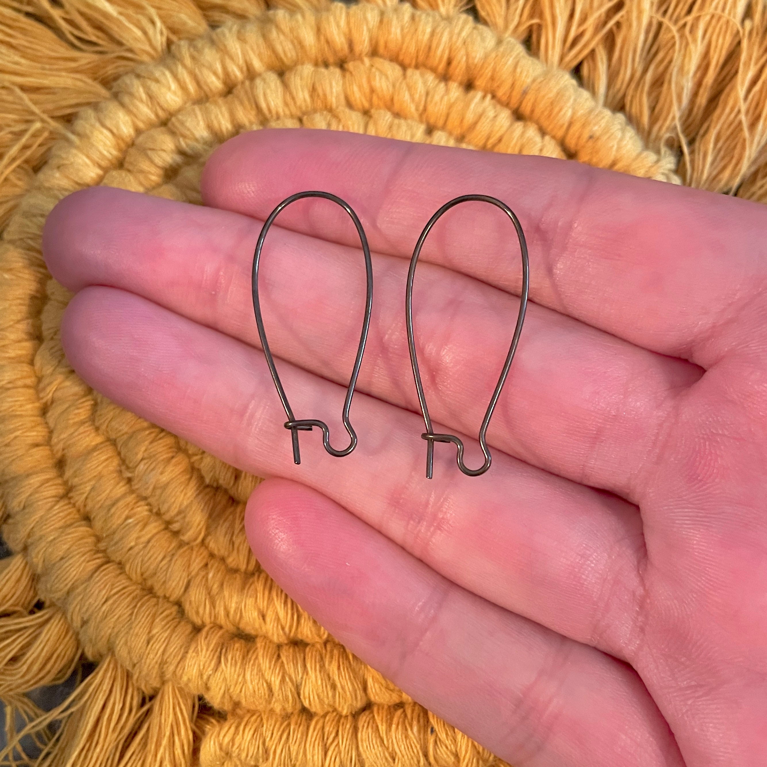 Kidney Ear Wire / Hand Antiqued Brass / 32mm / Earring - Etsy