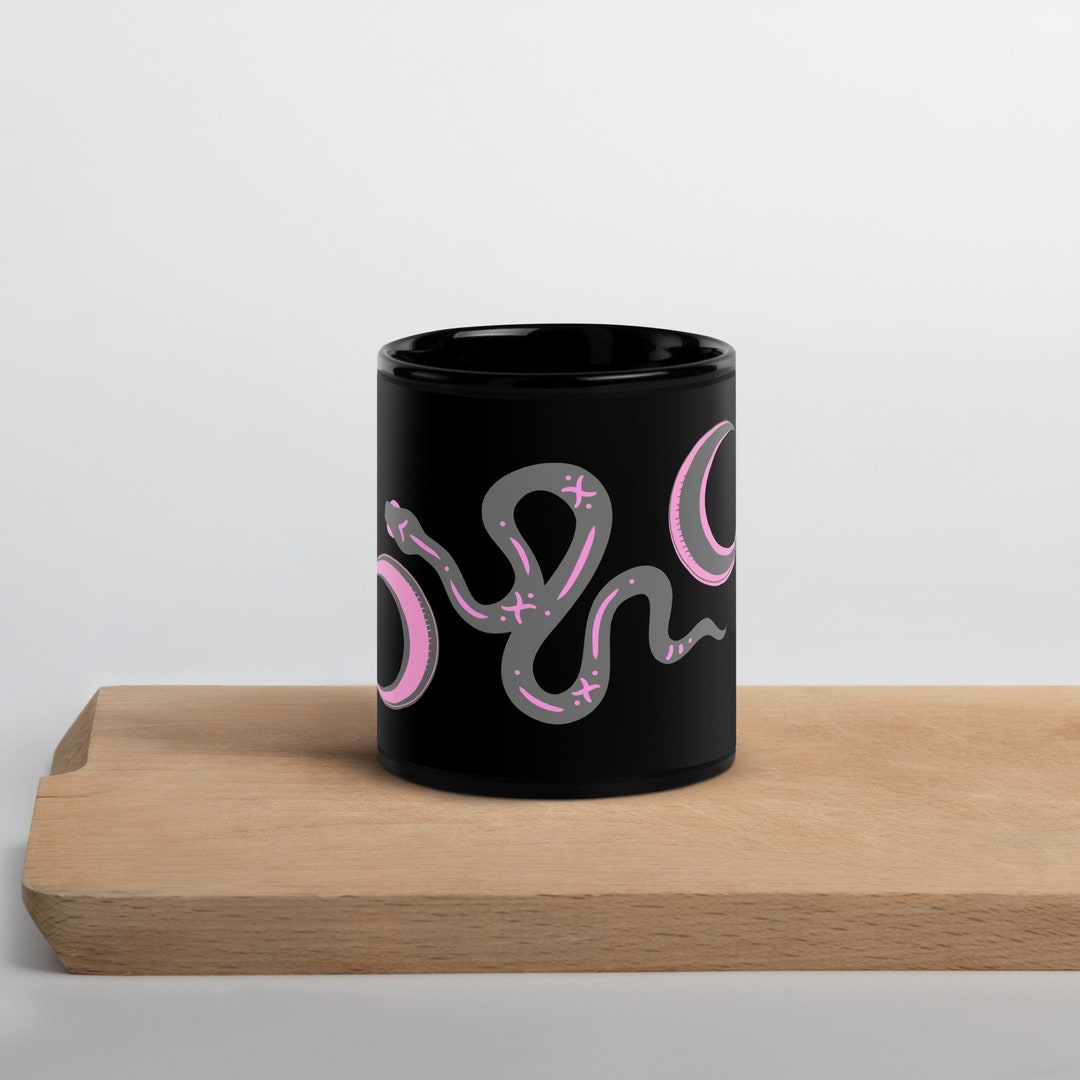 Black Pink Snake Glossy Mug - Etsy