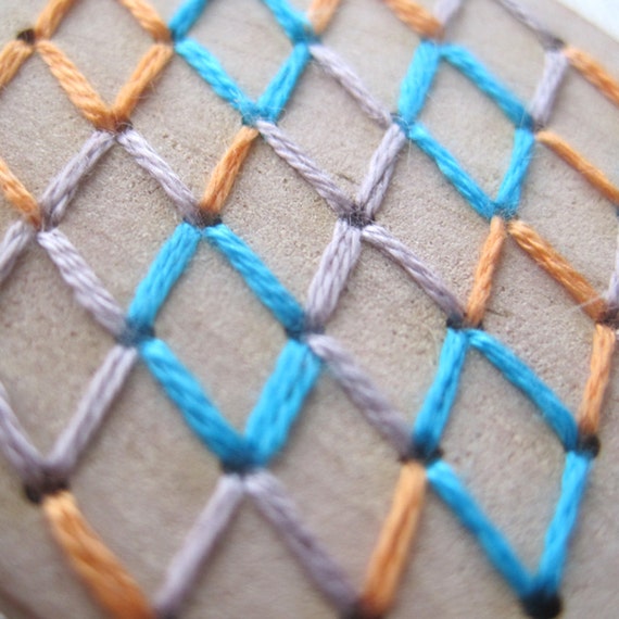 Items Similar To Geometric Pattern Embroidery On Wood On Etsy