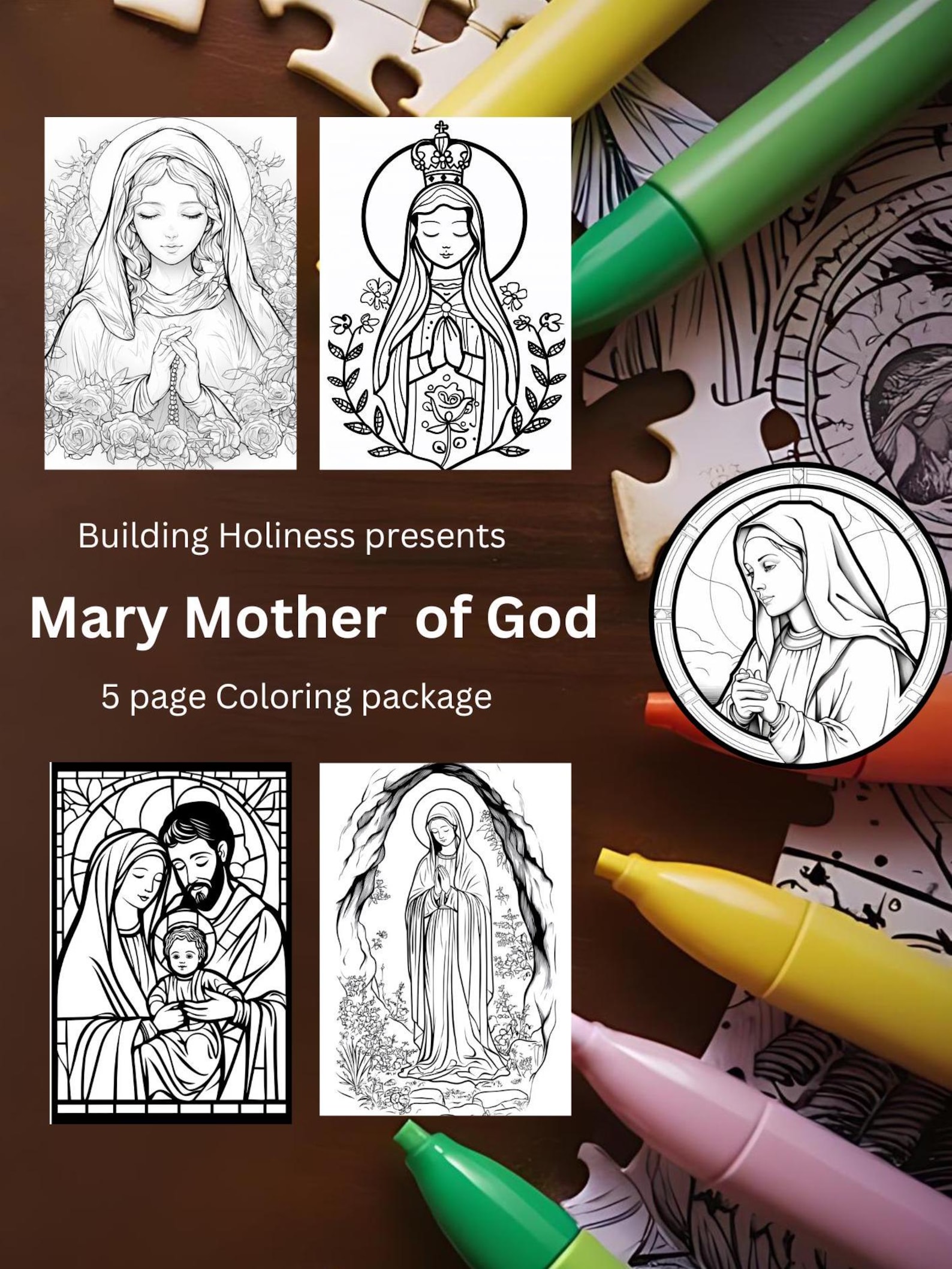 Mary Mother of God Coloring Package - Etsy