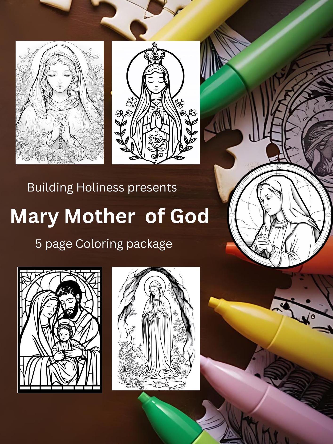 Mary Mother of God Coloring Package - Etsy