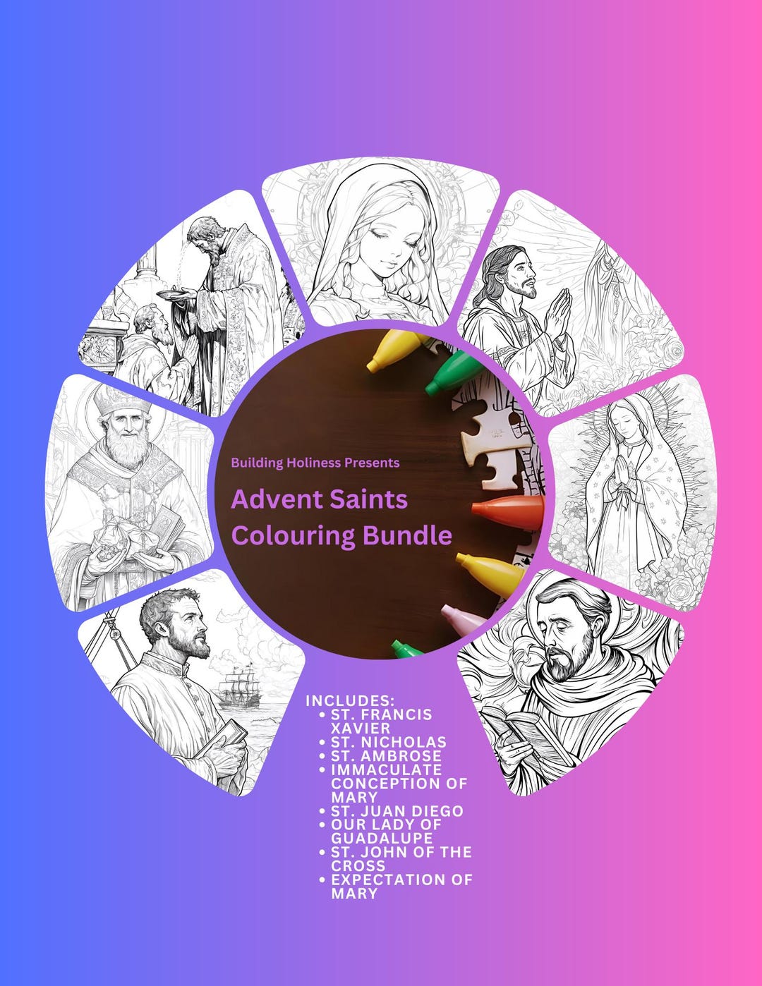Advent Saint Coloring Bundle - Etsy