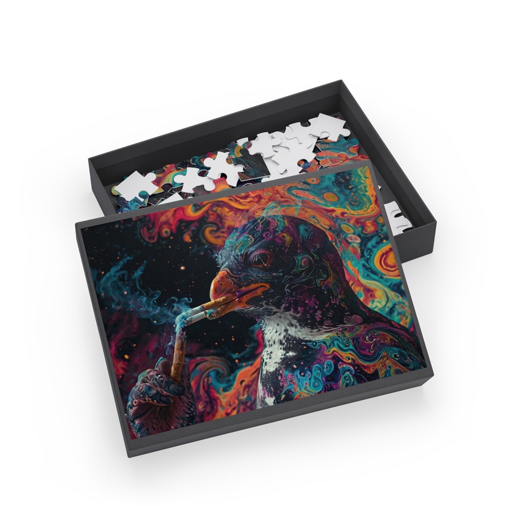 Psychedelic Penguin's Smoke Break Puzzle 96, 252, 500, 1000-piece - Etsy