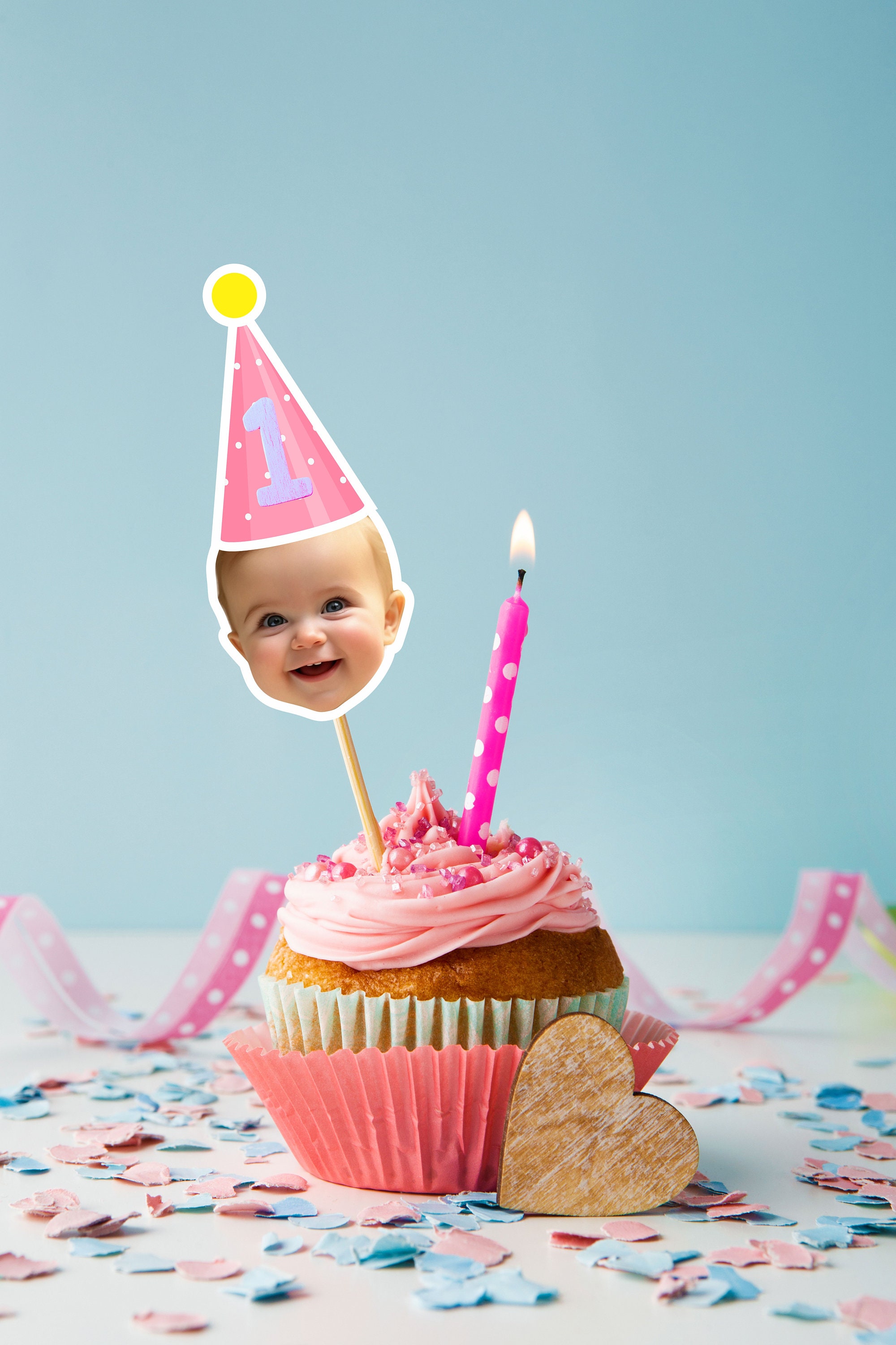 Personalized Cupcake Toppers Custom Digital File Face Picks Glitter ...